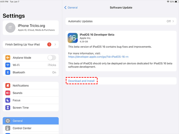 iPadOS 16のパブリックベータ版をインストールする方法
