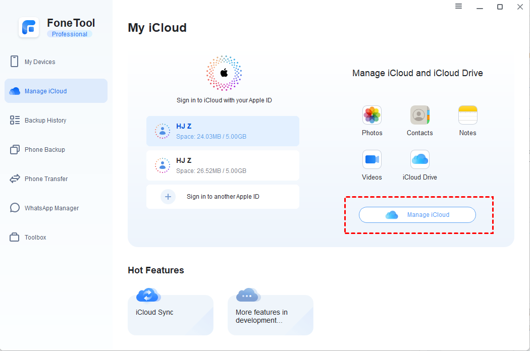 Manage iCloud