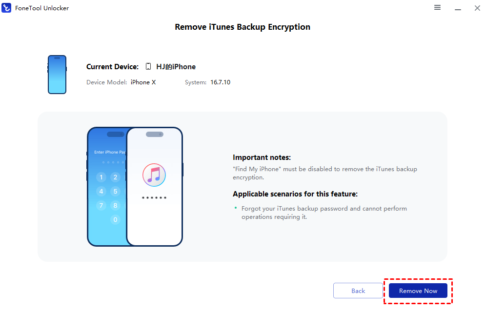 Remove iTunes Backup Encryption